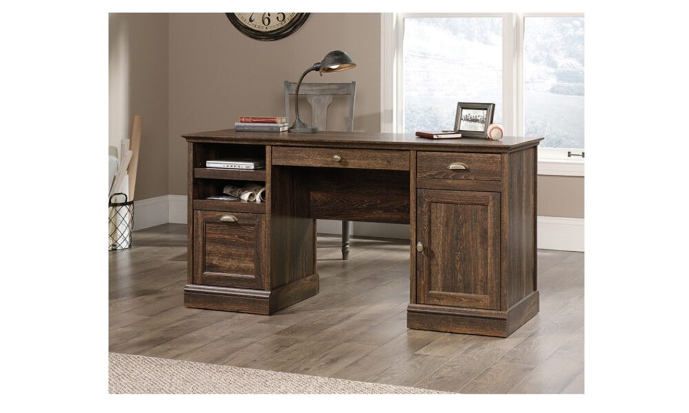 Barrister Lane Executive Desk – Iron Oak (422706) – Keltic Furniture
